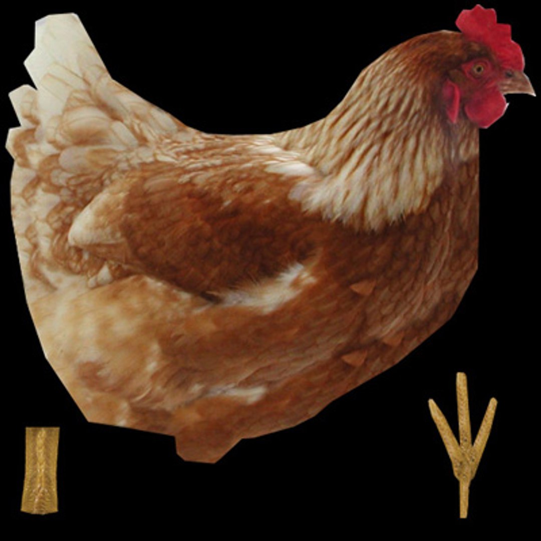 3ds Max Rooster Hens