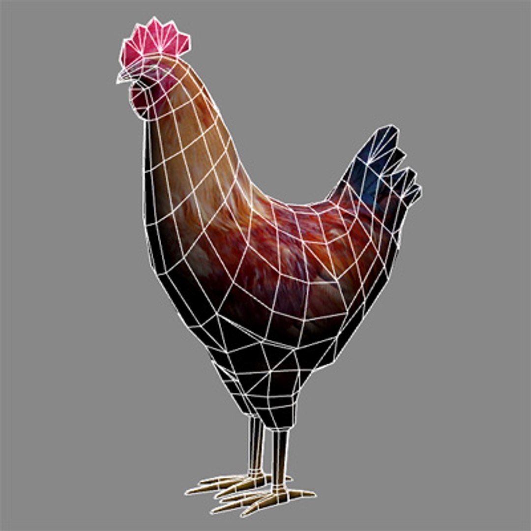 3ds Max Rooster Hens
