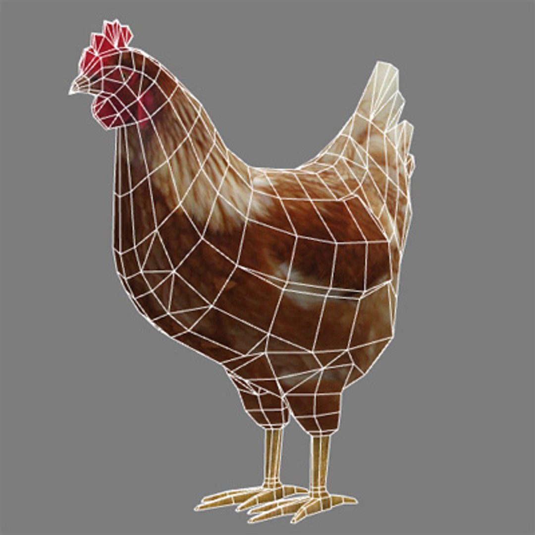 3ds Max Rooster Hens