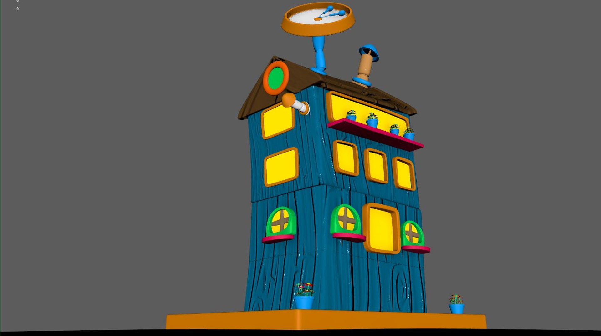 Cartoon triple house 3D model - TurboSquid 1400297