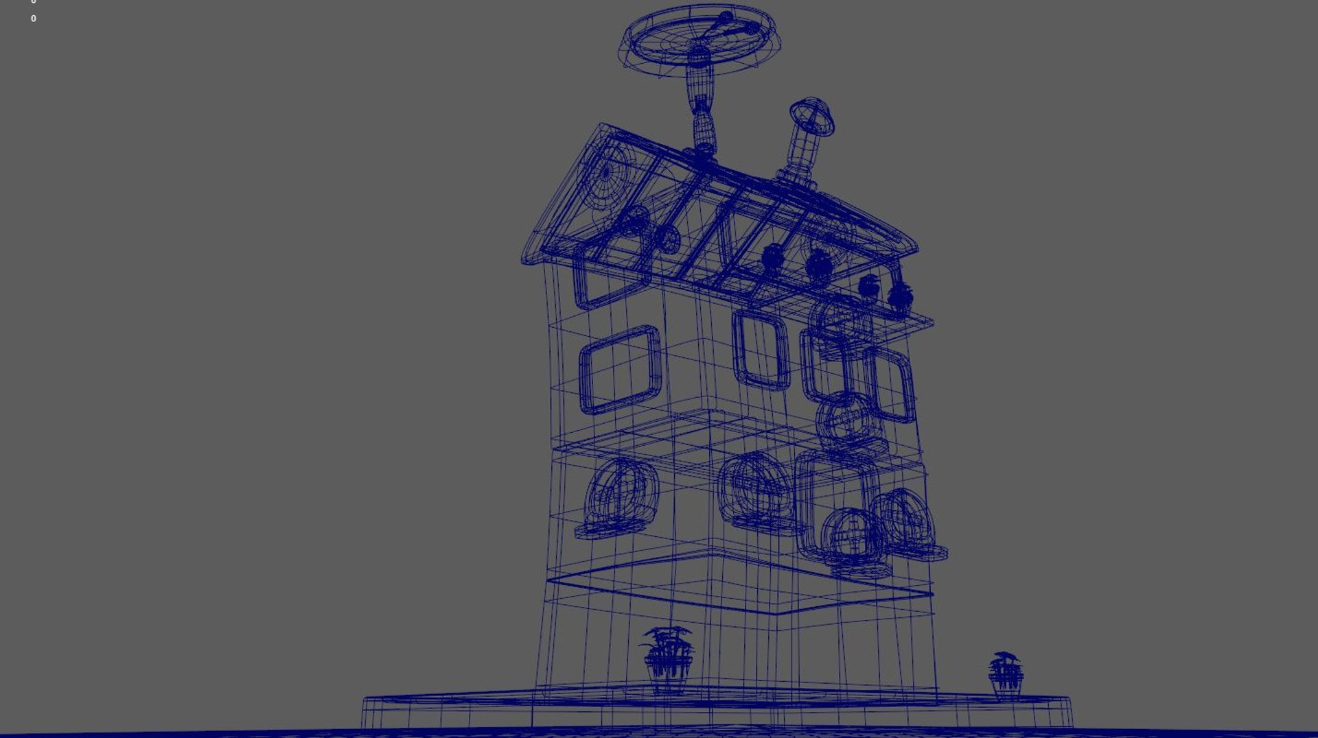 Cartoon triple house 3D model - TurboSquid 1400297