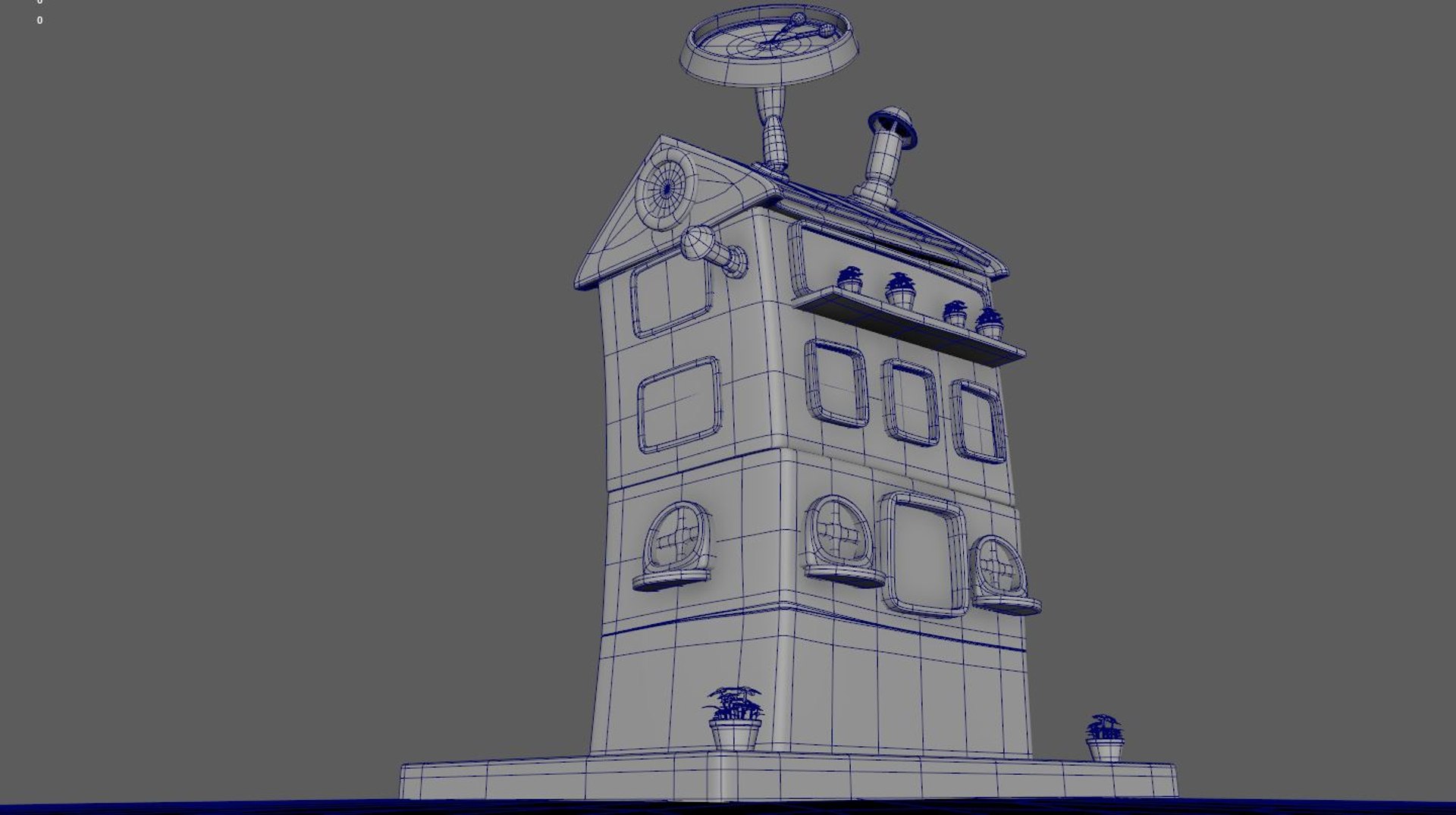 Cartoon triple house 3D model - TurboSquid 1400297