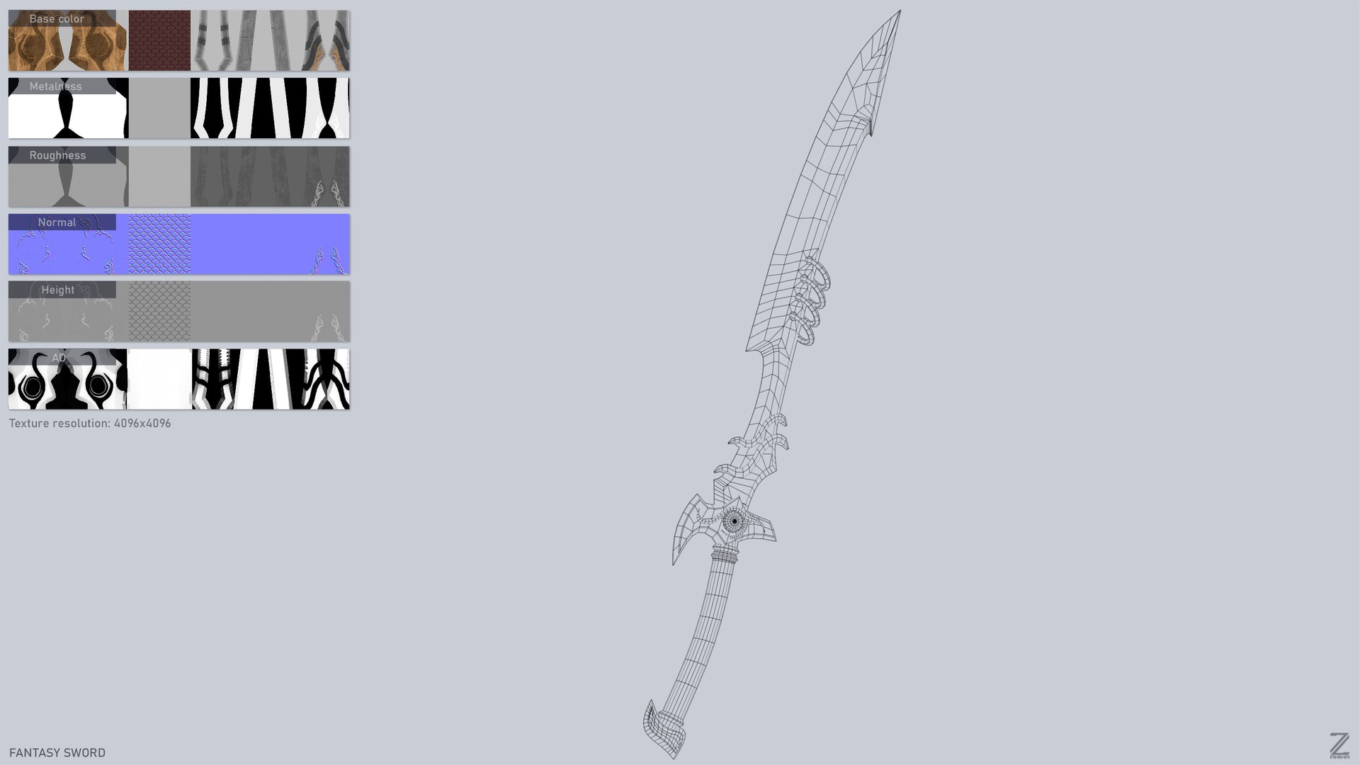3D Fantasy Sword - TurboSquid 2224647