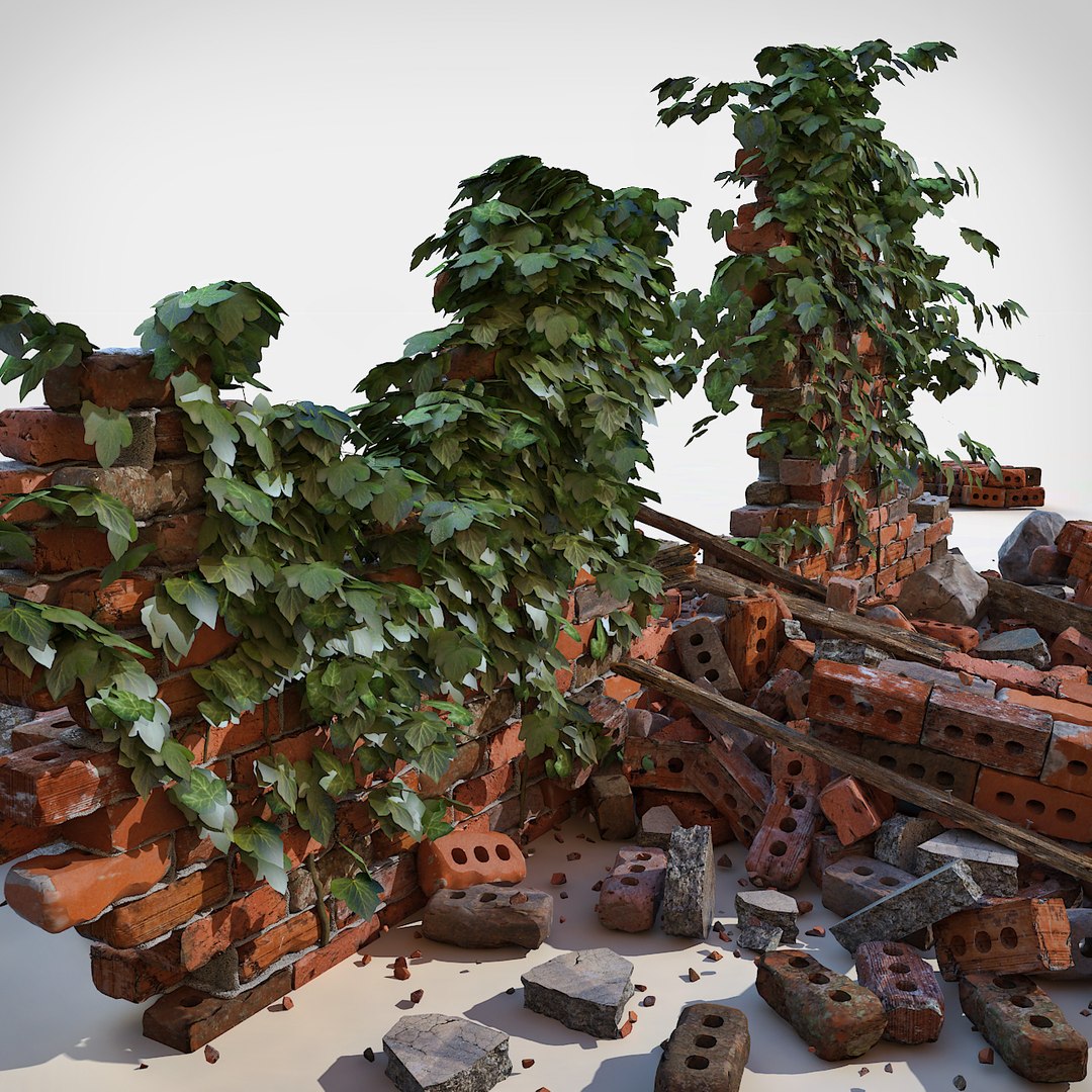 3d brick v-ray model