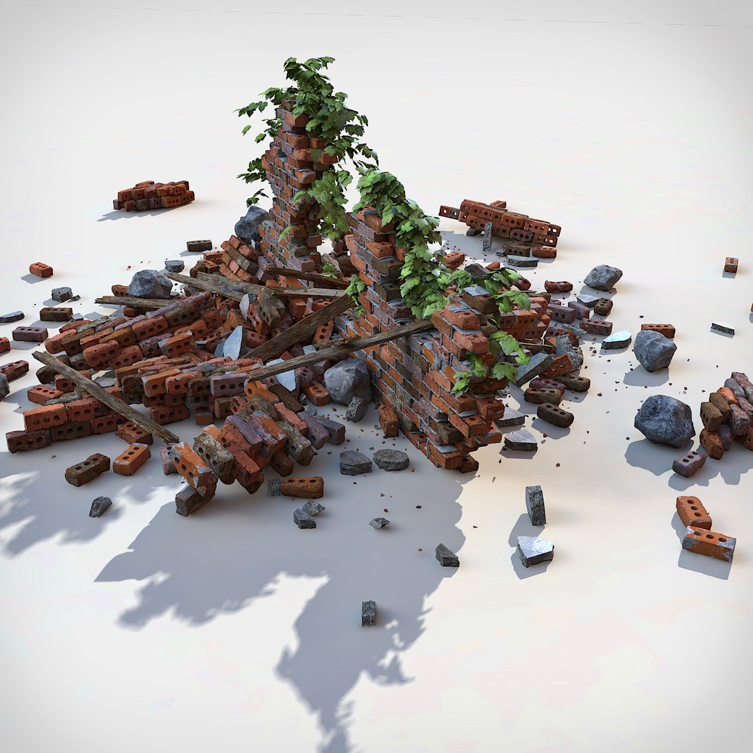 3d brick v-ray model