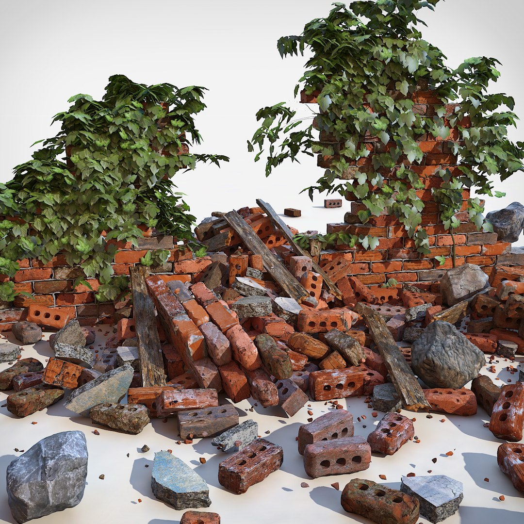 3d brick v-ray model