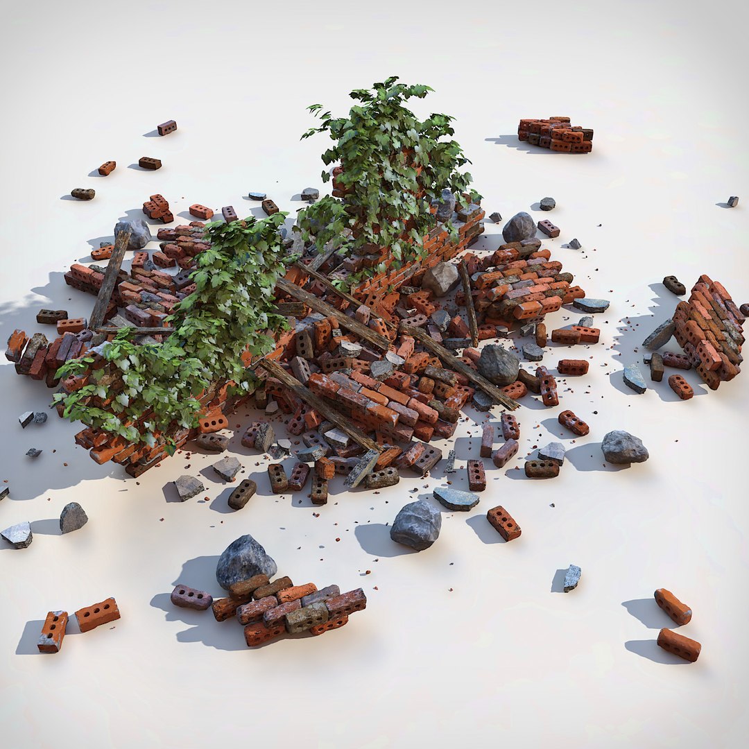 3d brick v-ray model