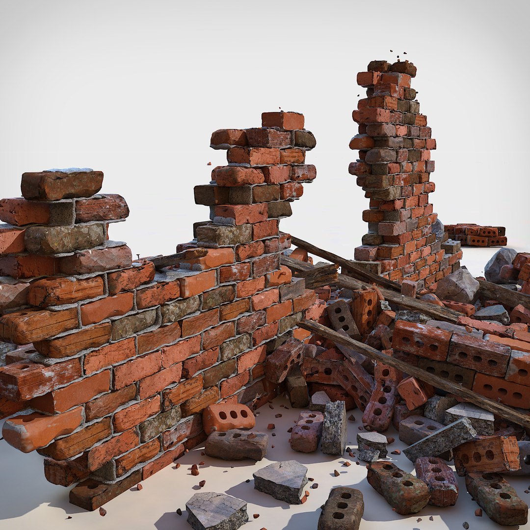 3d brick v-ray model