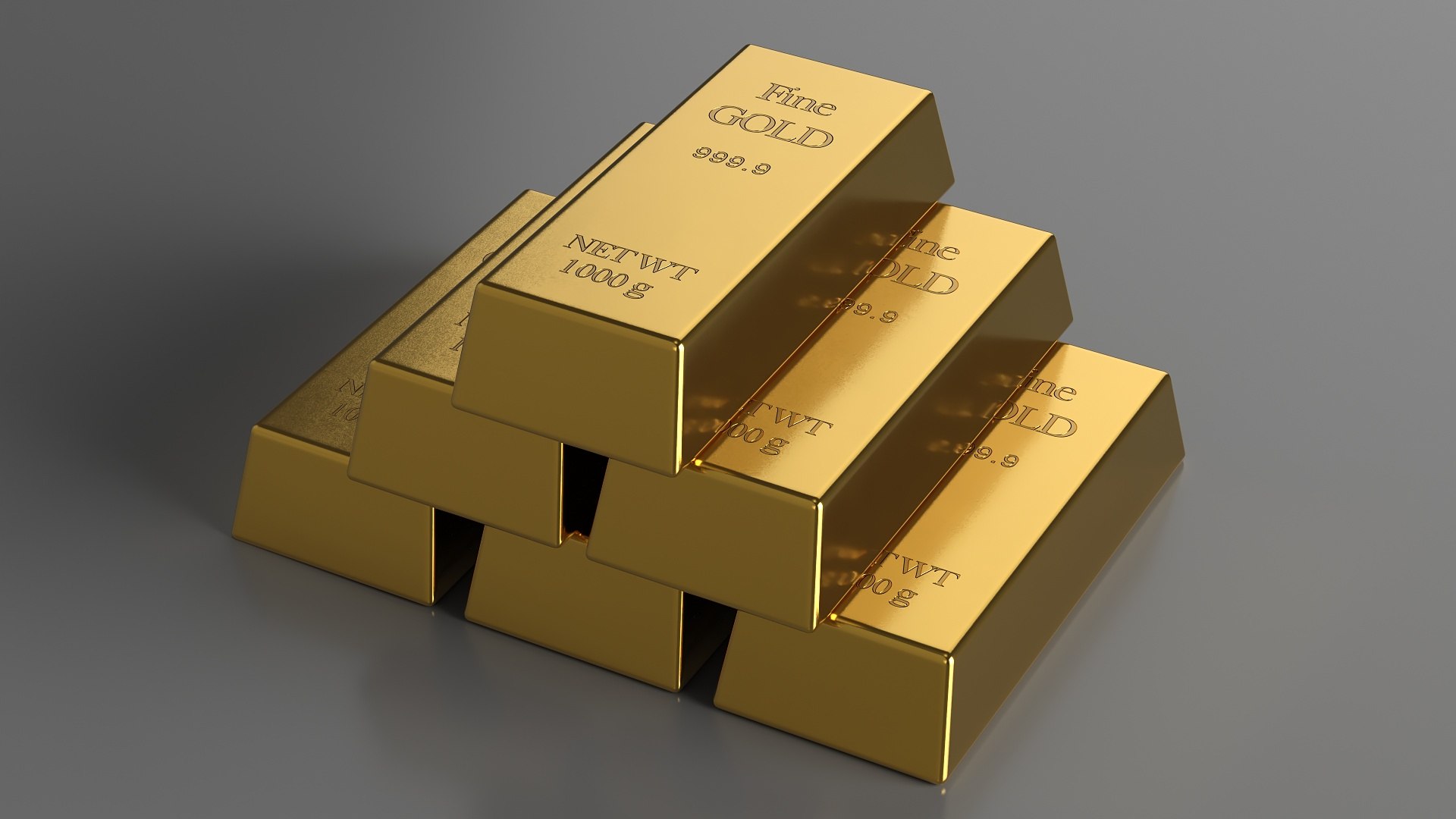 Gold Bullion Bars Stack 3D Model - TurboSquid 2342525