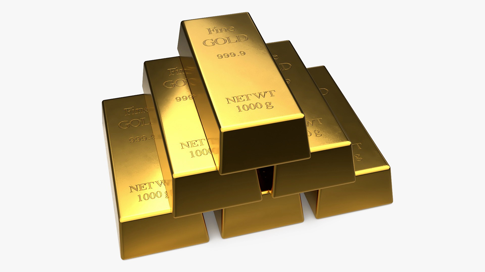 Gold Bullion Bars Stack 3D Model - TurboSquid 2342525
