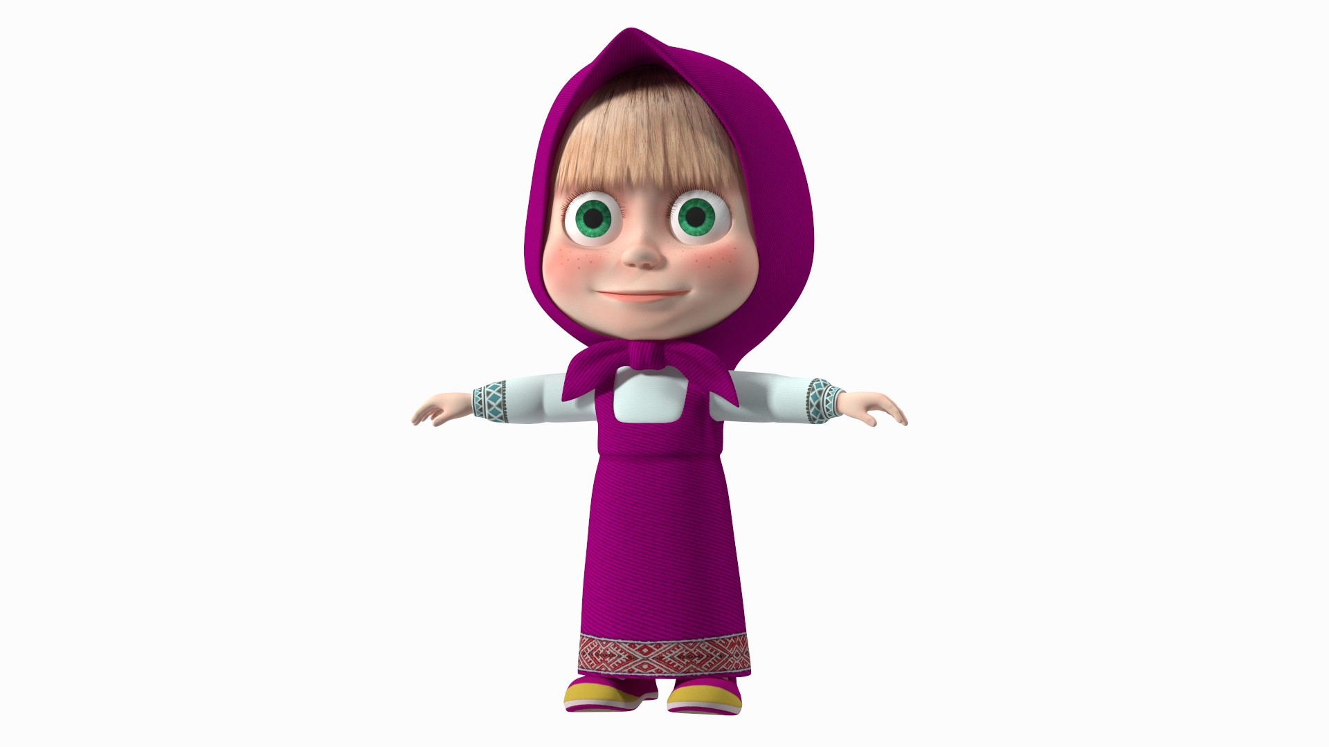 Cartoon Character Masha Rigged For Maya Model - TurboSquid 2127279