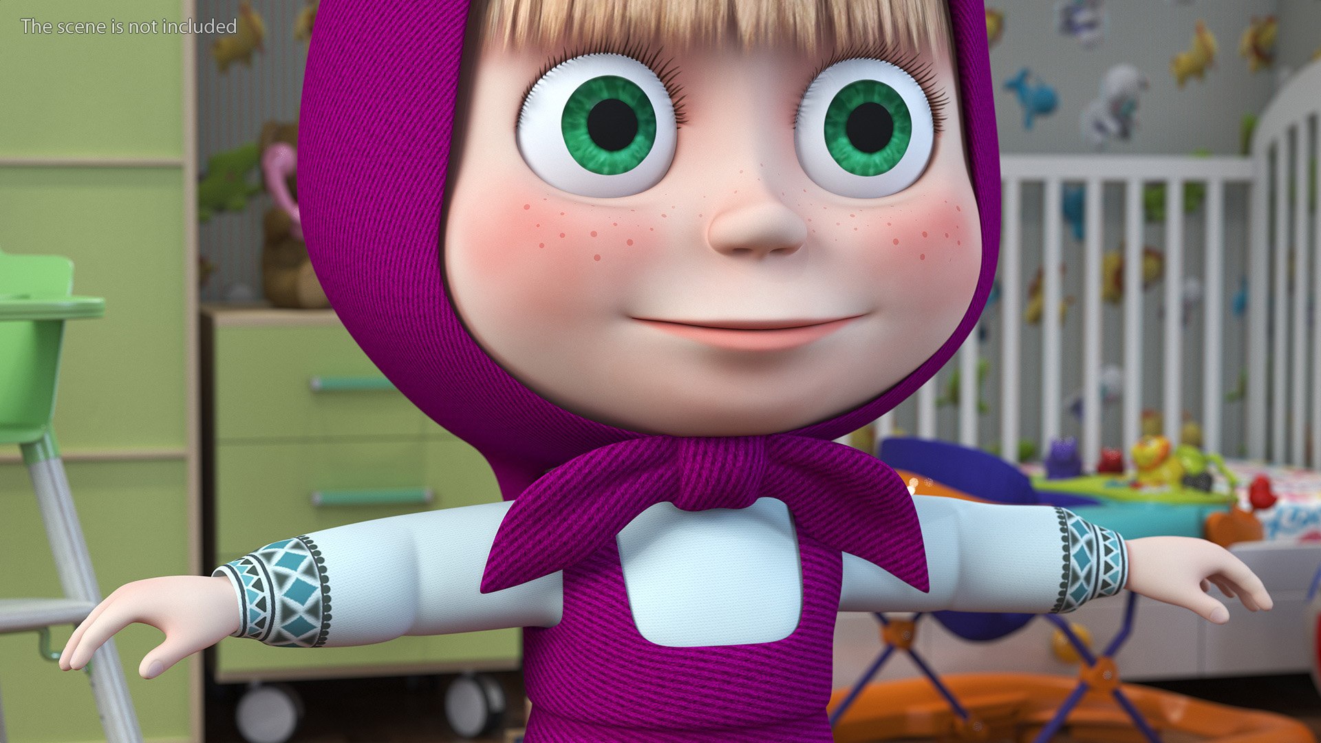 Cartoon Character Masha Rigged for Maya model - TurboSquid 2127279