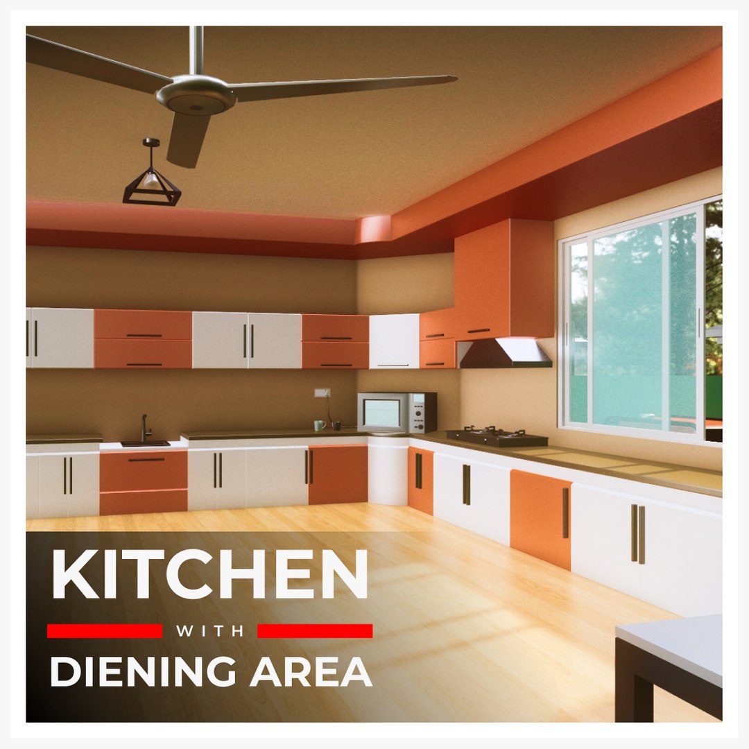Kitchen And Dining Area 3D Model - TurboSquid 2144629