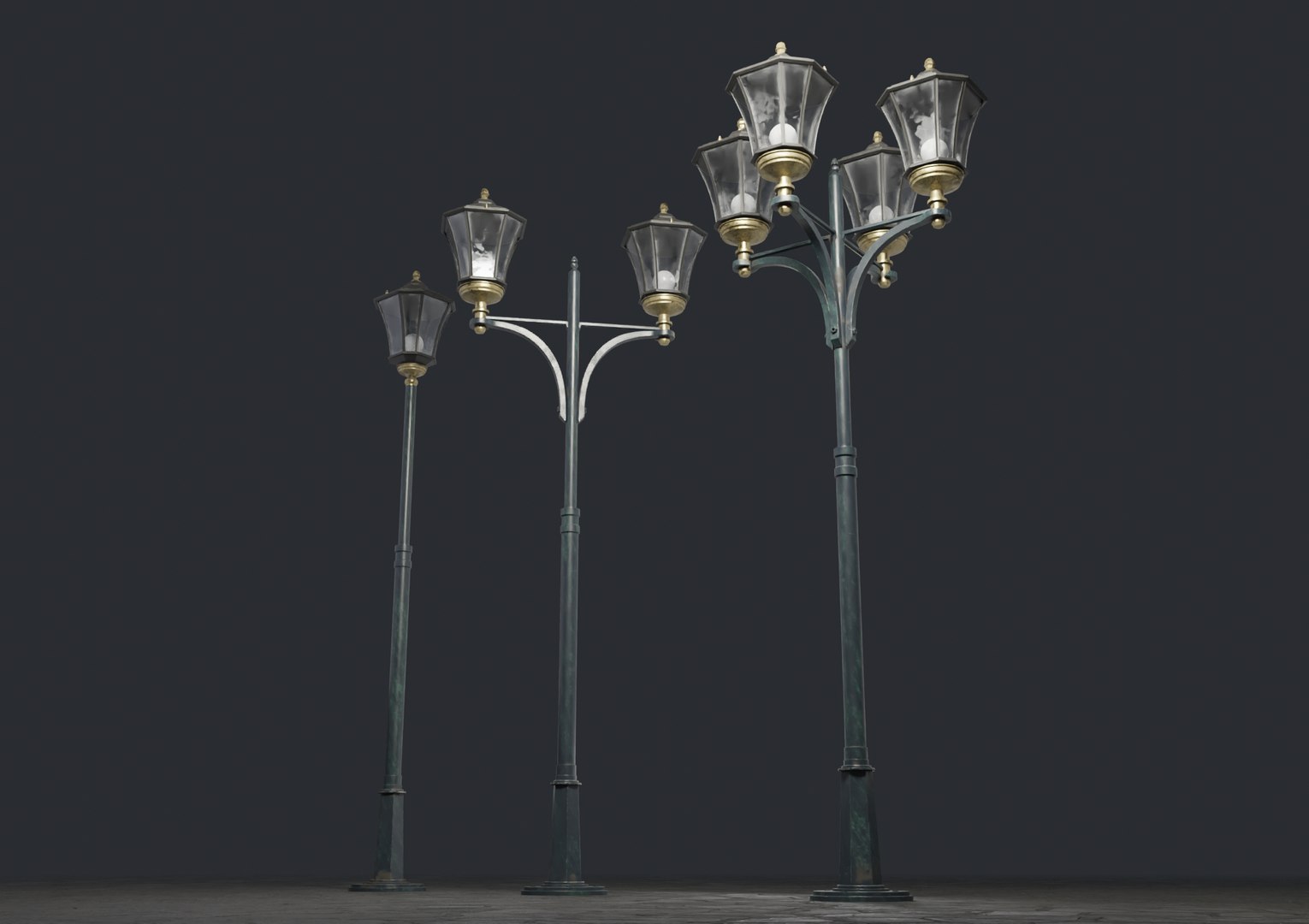 Set Of Standart Street Lamps 3D Model - TurboSquid 1960516