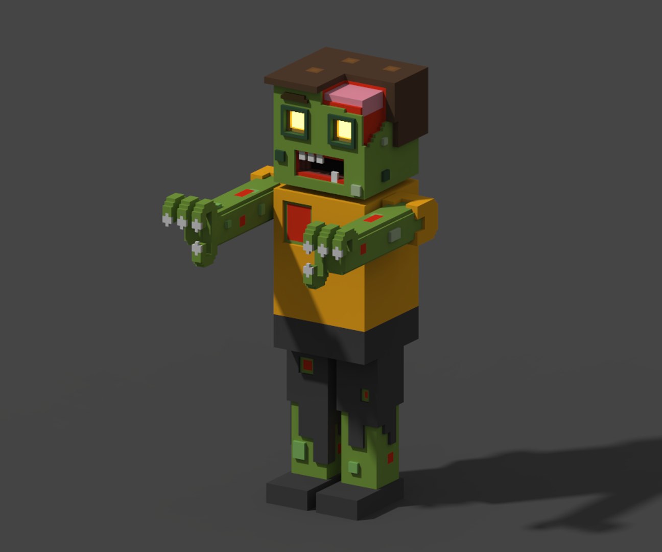 Voxel Zombi Model - TurboSquid 1337398