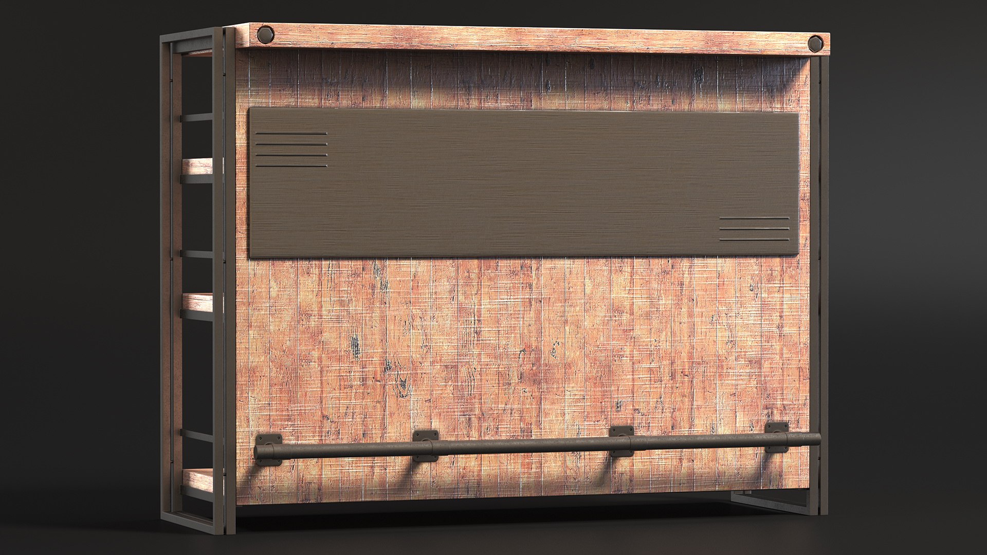 3D Home Bar Counter Unit Industrial Style Model - TurboSquid 1997965