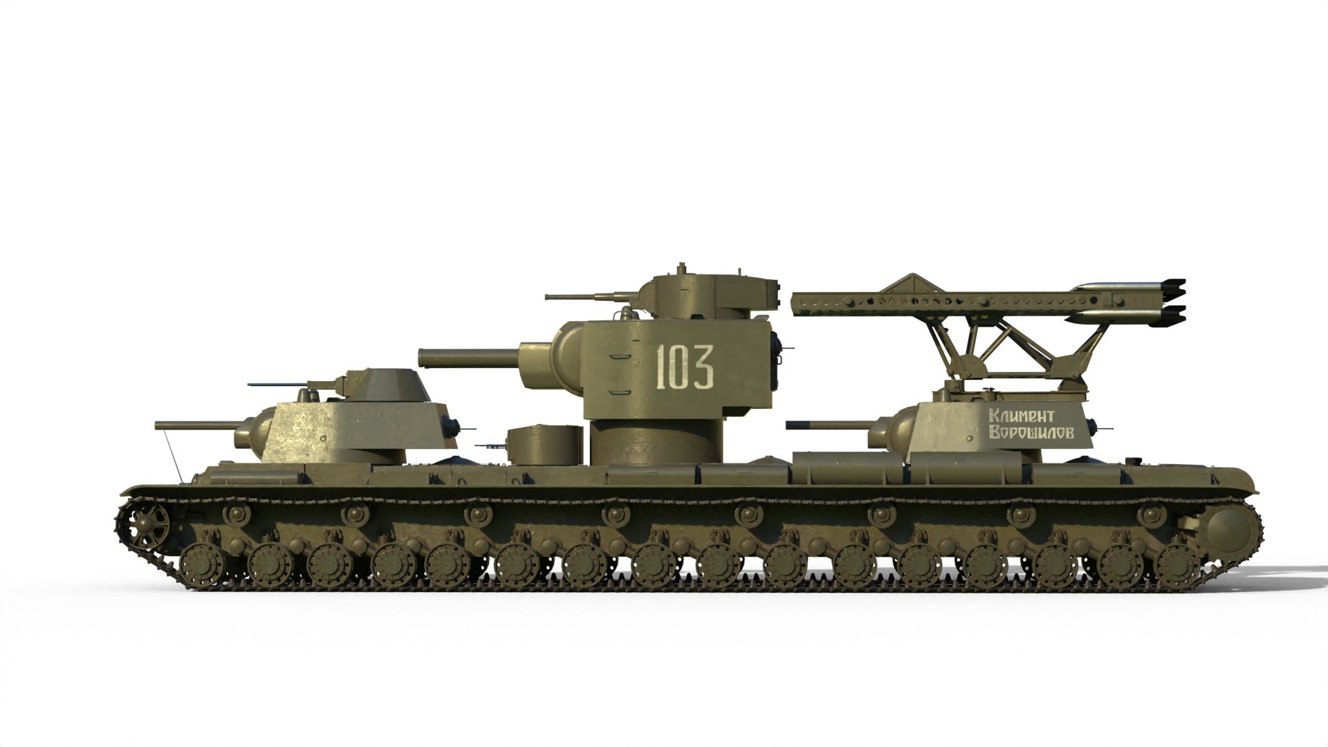 3D KV-6 Behemoth Tank - TurboSquid 2160645