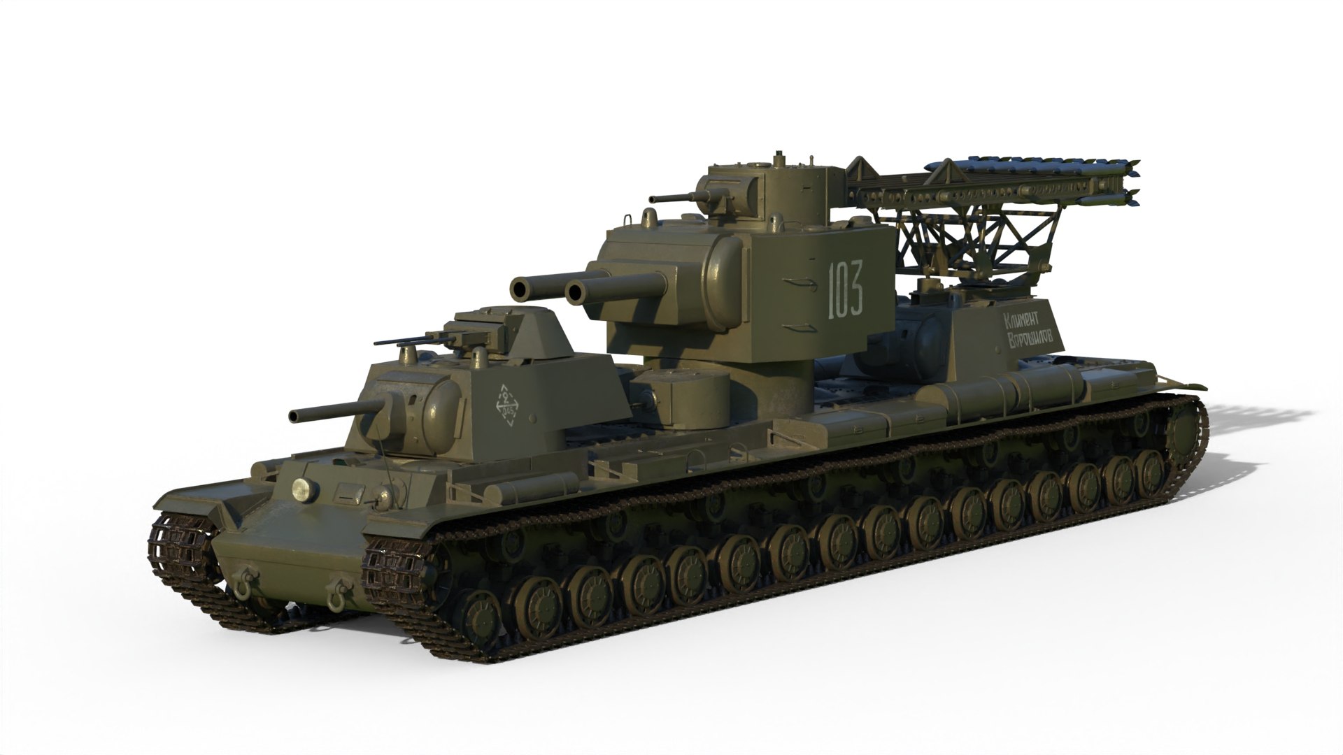 3D KV-6 Behemoth Tank - TurboSquid 2160645