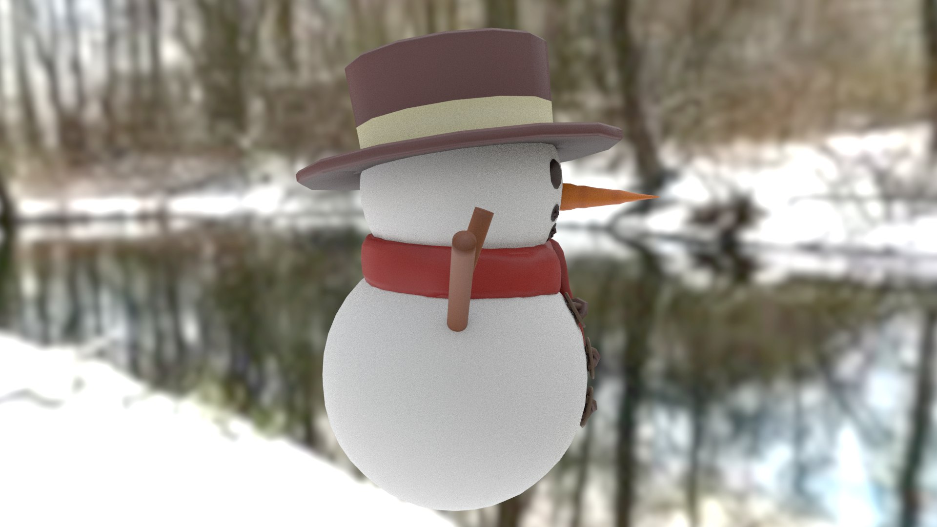 3D Snowman - TurboSquid 2154577