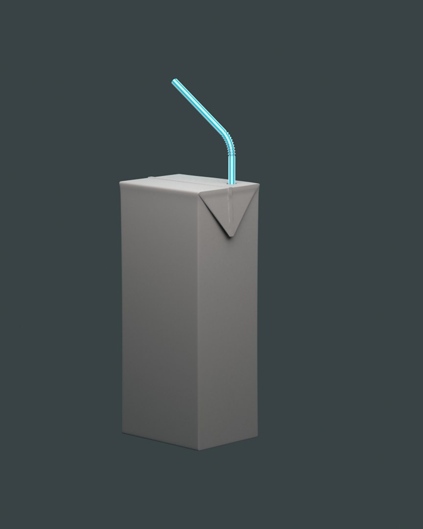 3d Simple Box Juices Model