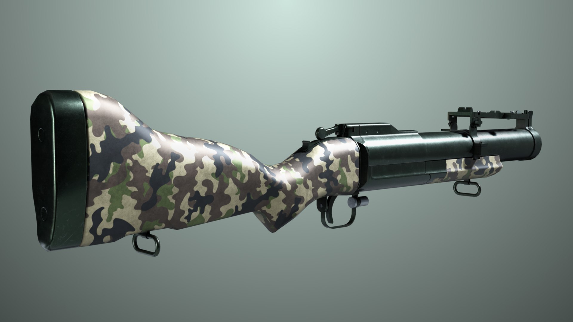 3D Grenade Launcher 02 Military Green Generic All PBR Unity UE Textures ...