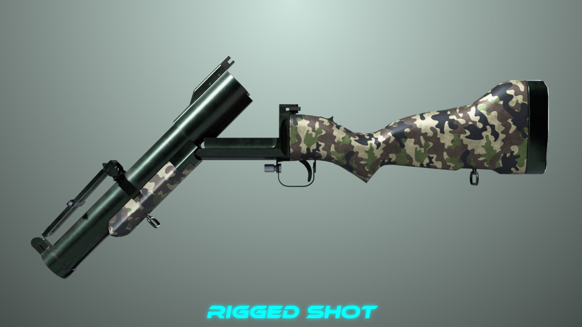 3D Grenade Launcher 02 Military Green Generic All PBR Unity UE Textures ...