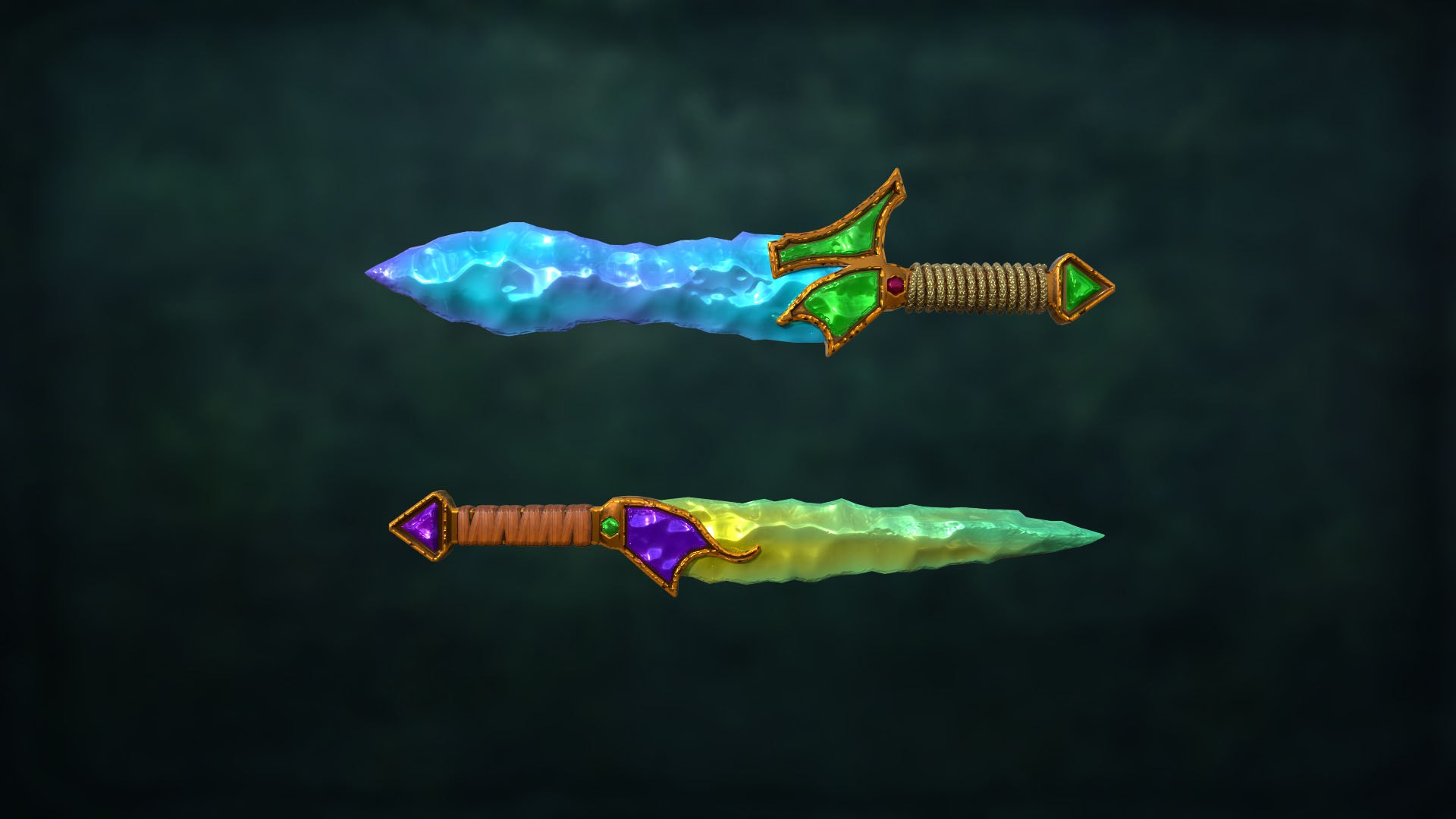 3D Stylized Fantasy Sword Dagger PBR Game Ready Low-poly 3D Model ...