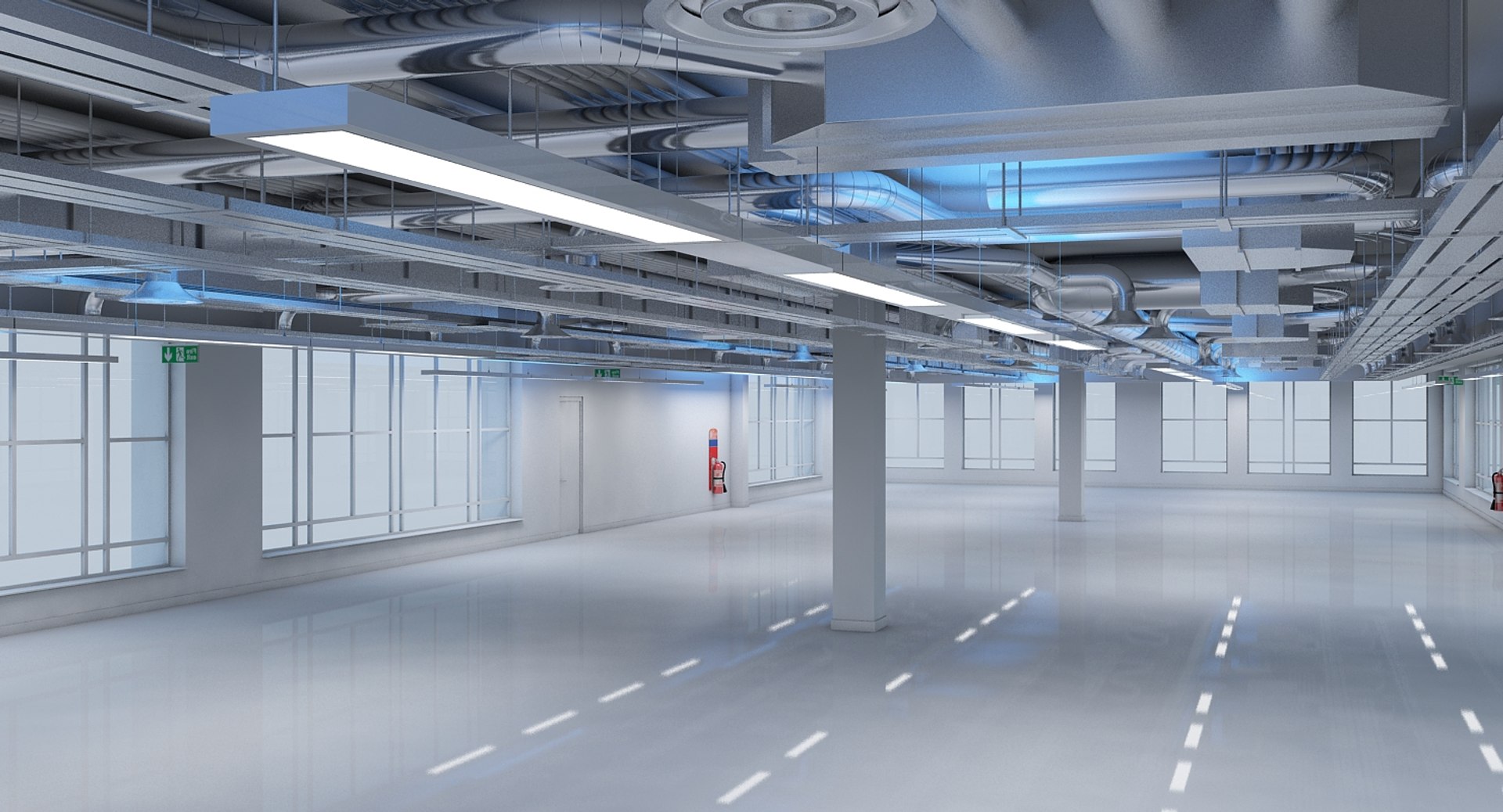 3d Model Of Office Building Interior