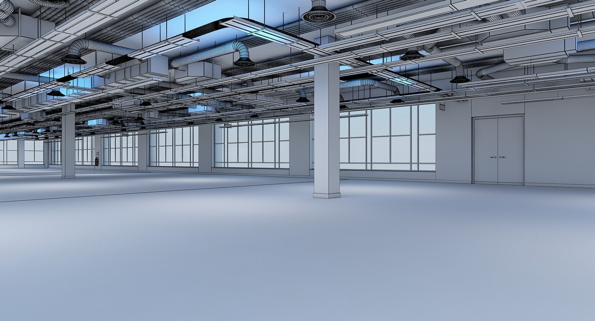 3d Model Of Office Building Interior