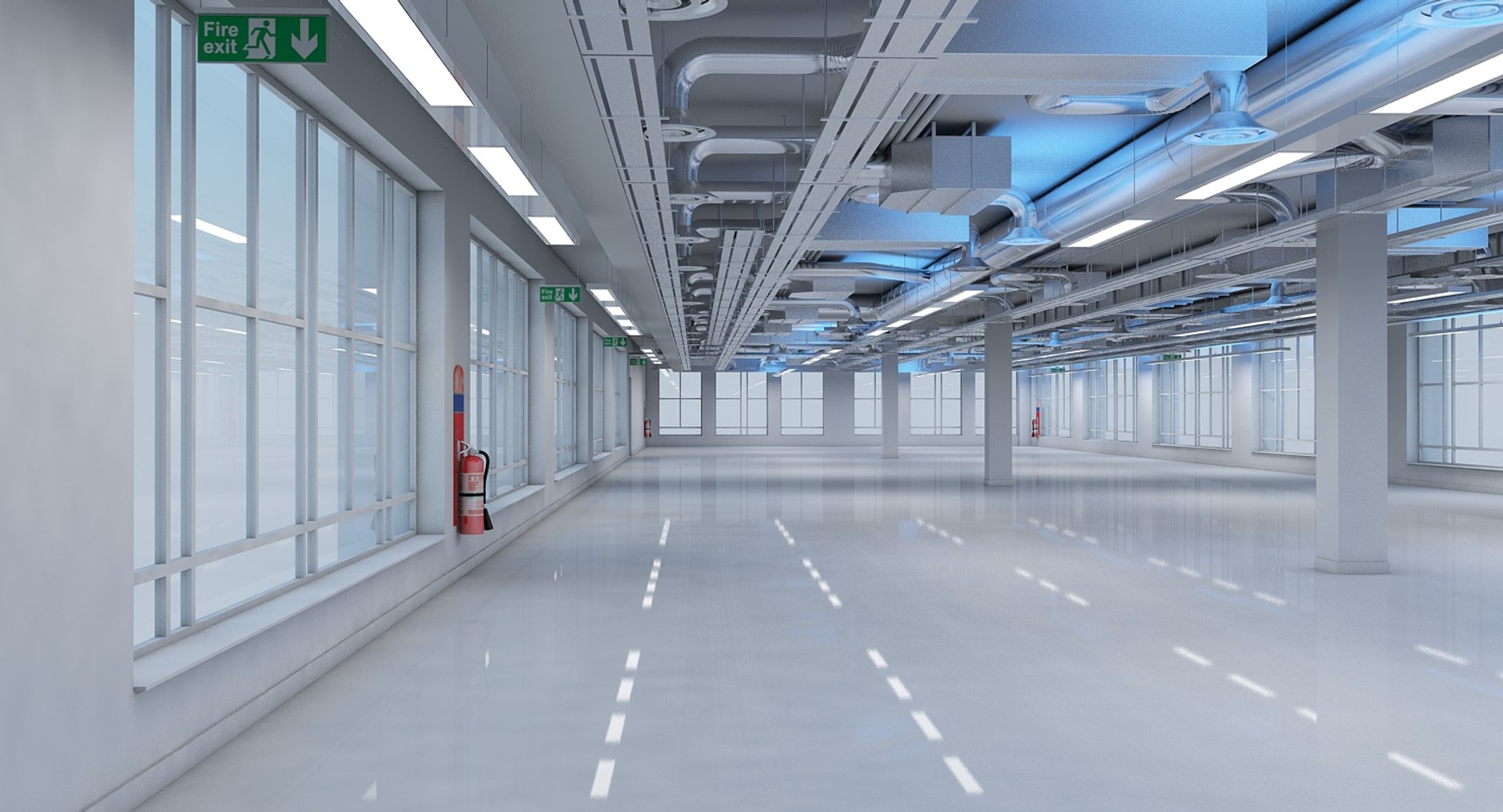 3d Model Of Office Building Interior