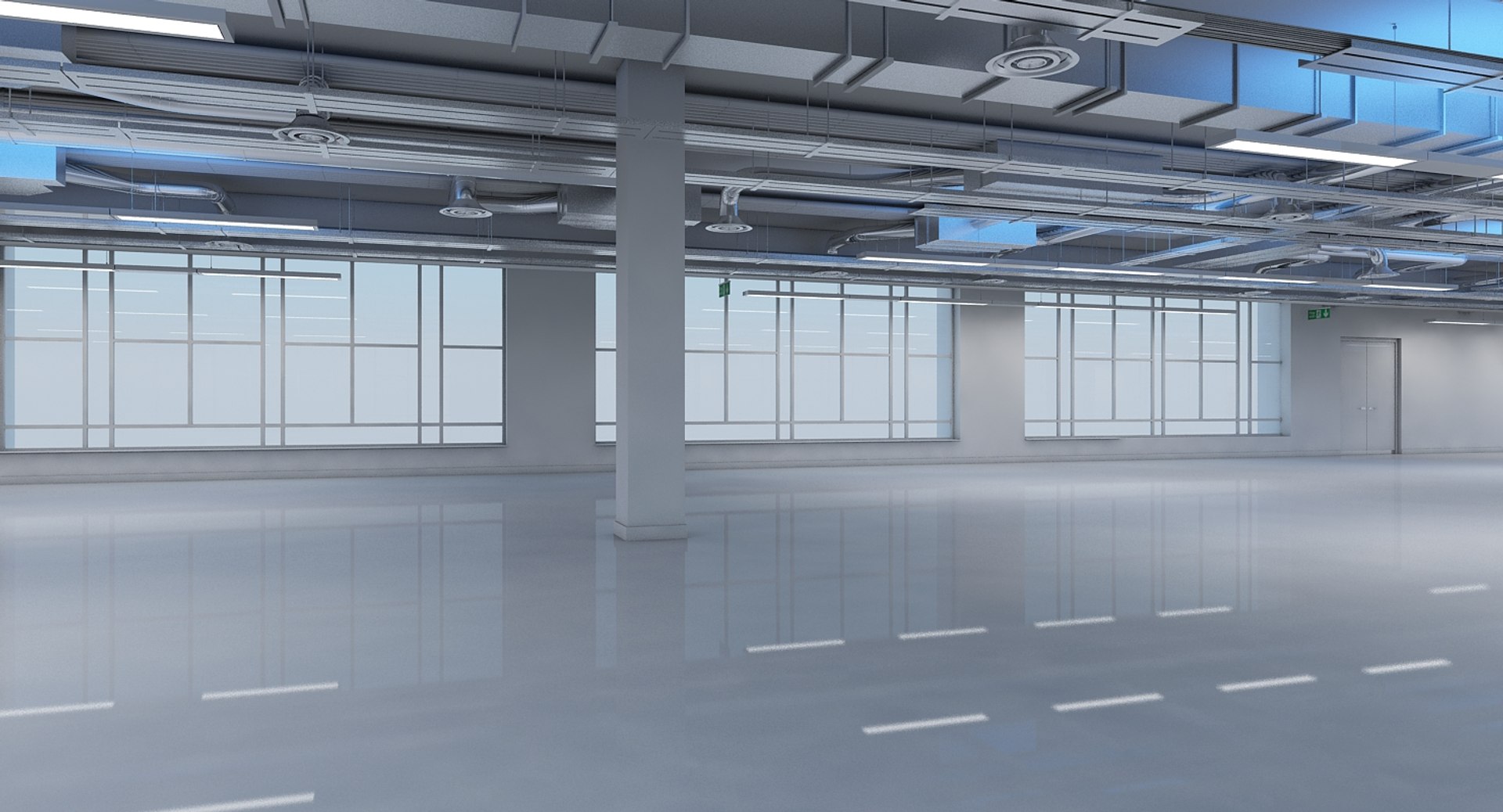 3d Model Of Office Building Interior