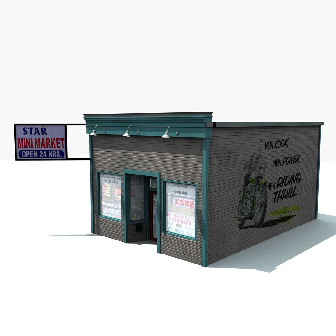 Mini Market Store 3d Model