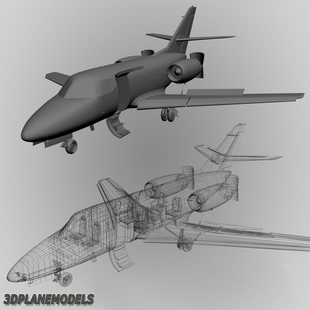 3d Model Dassault Falcon 10 Private