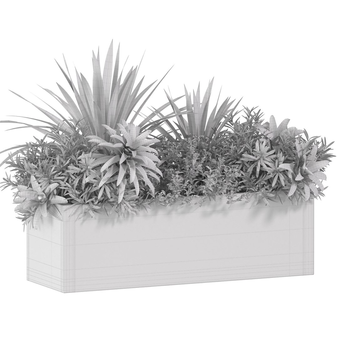 Window box flower pot Balcony container garden 3D model - TurboSquid ...