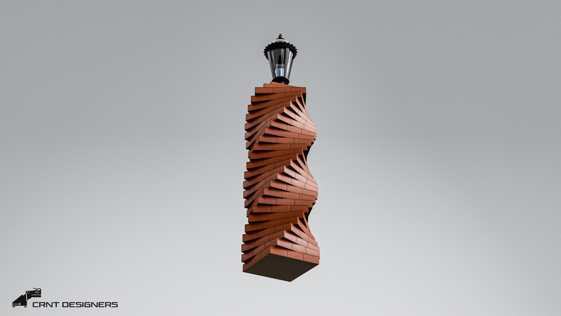 3D Brick Column Lamp Post - TurboSquid 2422472