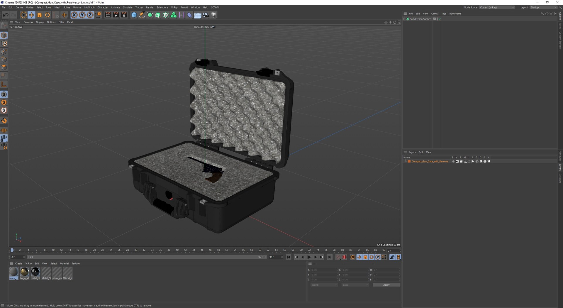 3D Compact Gun Case With Revolver Model - TurboSquid 2396123