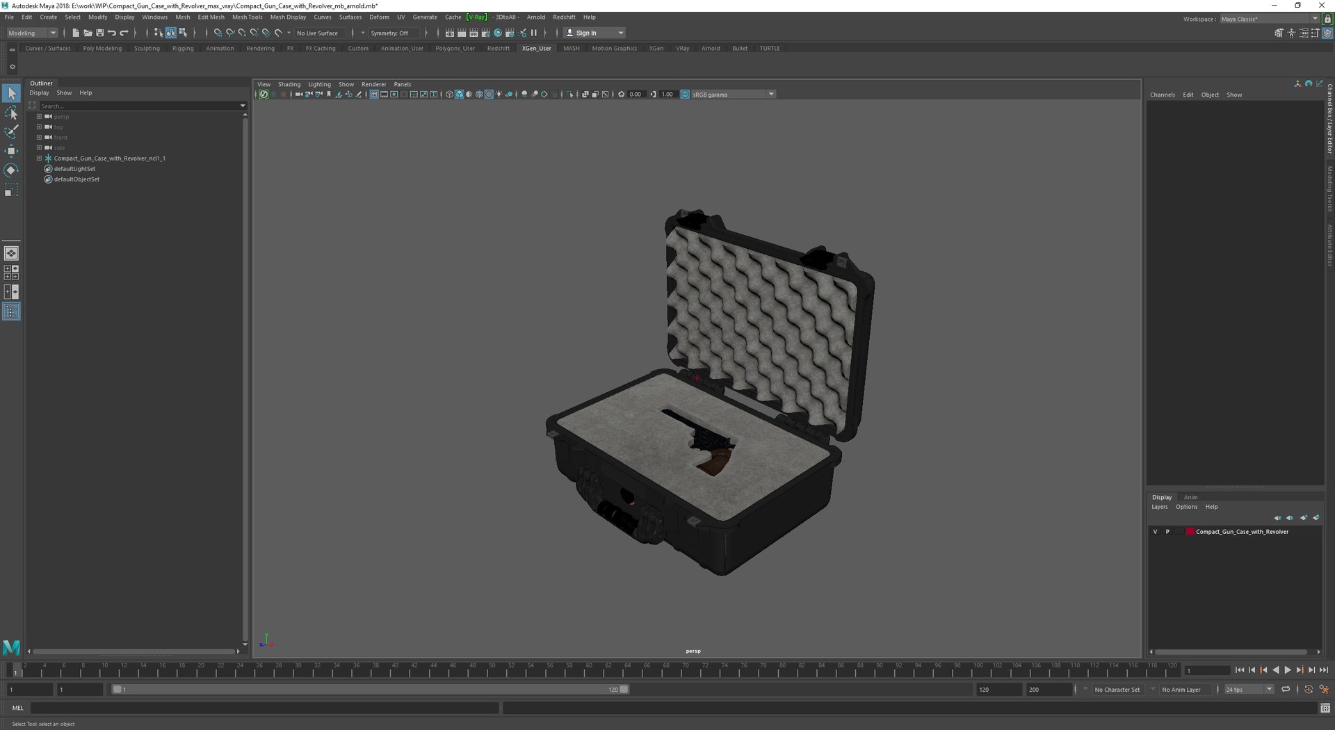 3D Compact Gun Case With Revolver Model - TurboSquid 2396123