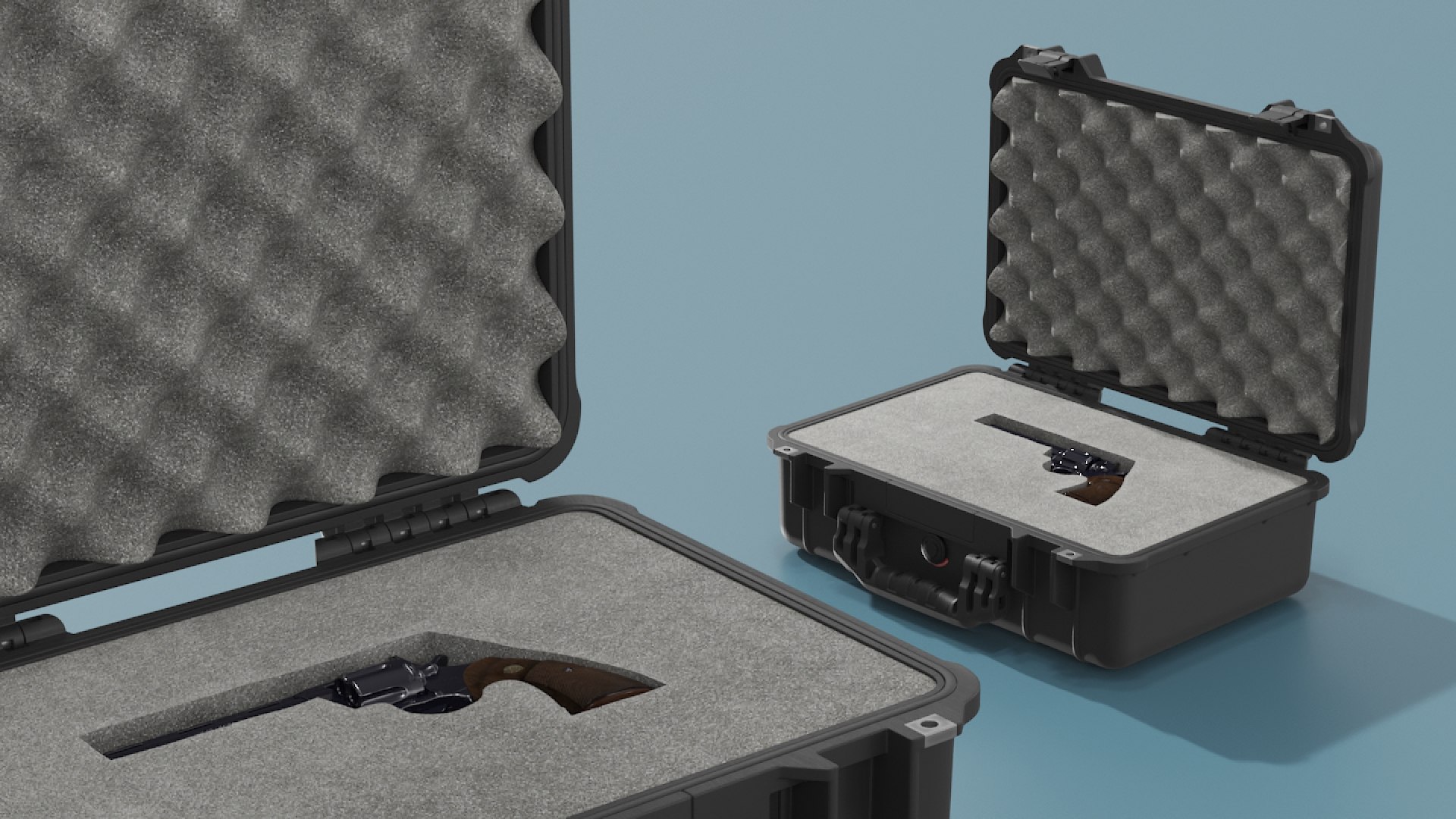 3D Compact Gun Case With Revolver Model - TurboSquid 2396123