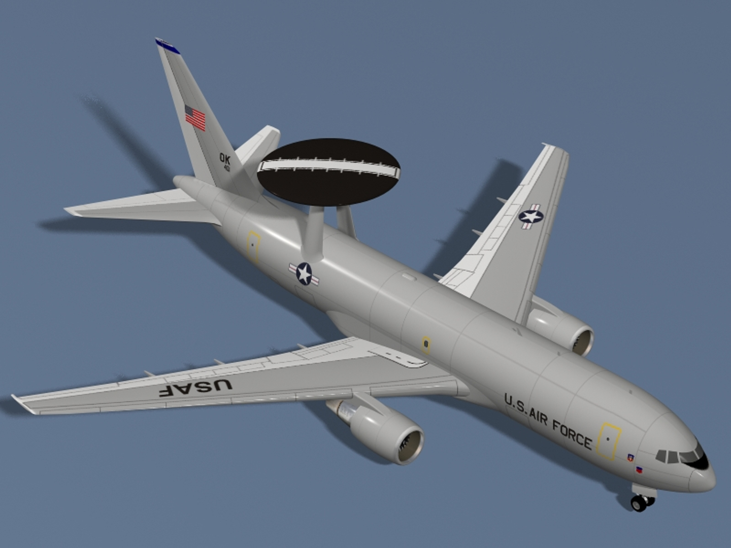 e-767 awacs usaf 767 3d max