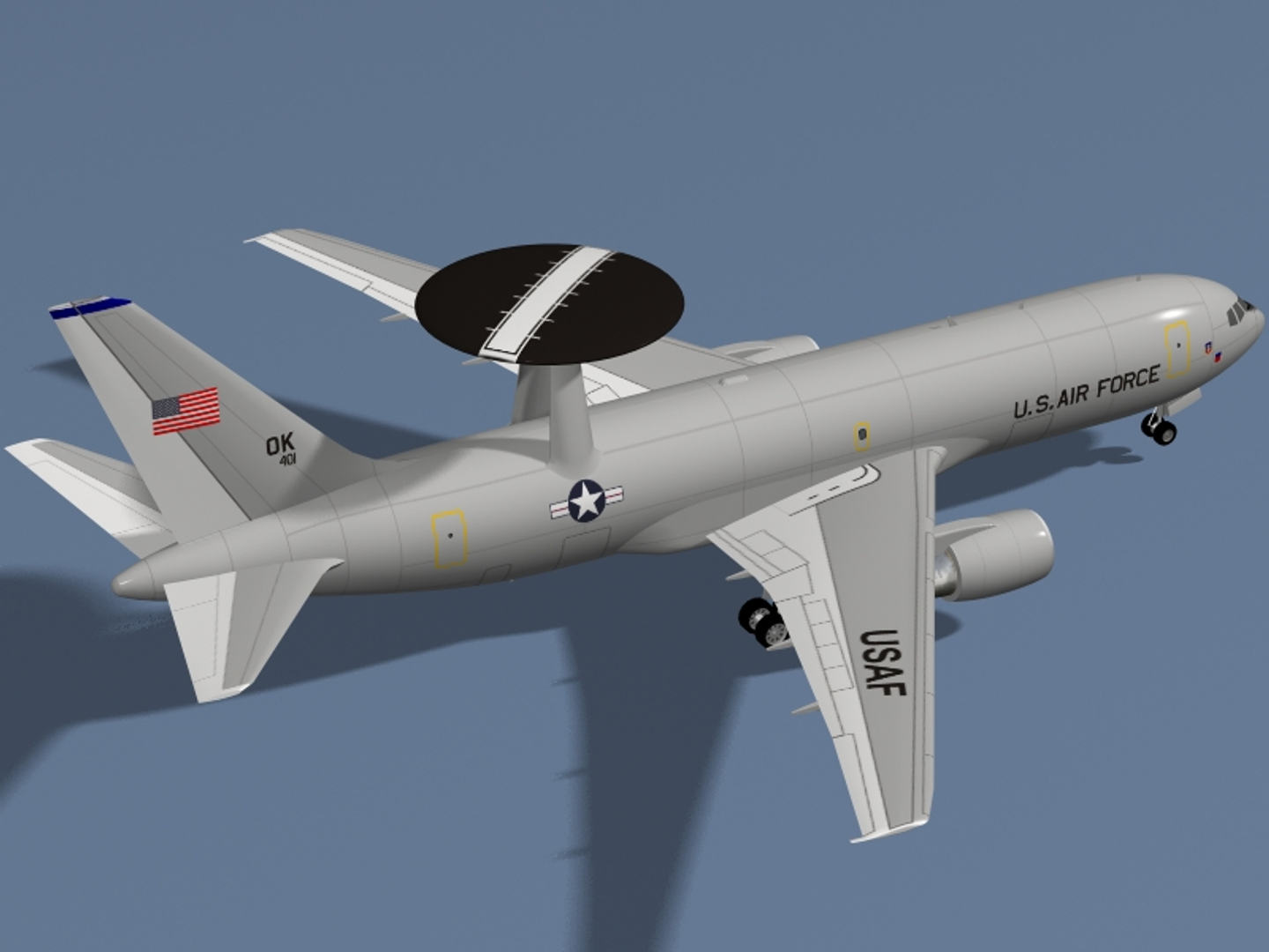 e-767 awacs usaf 767 3d max