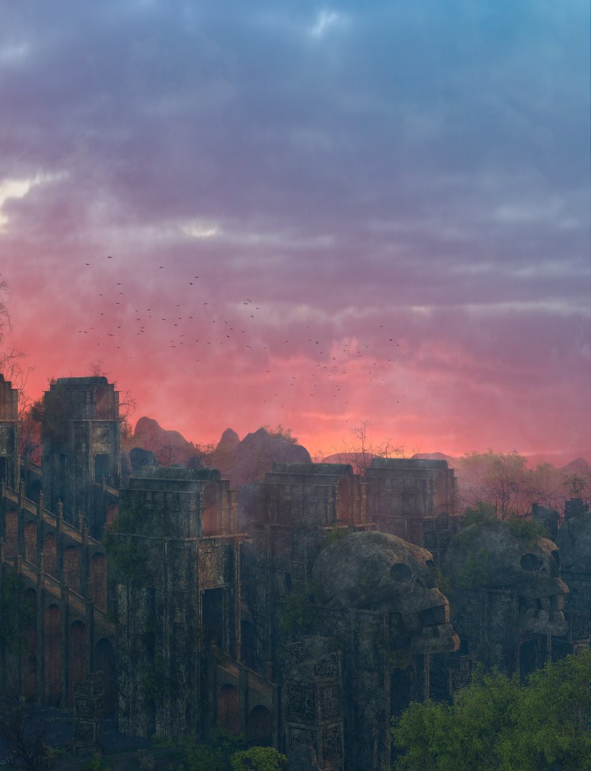 3D Model Fantasy Death Temple Environment - TurboSquid 2171995