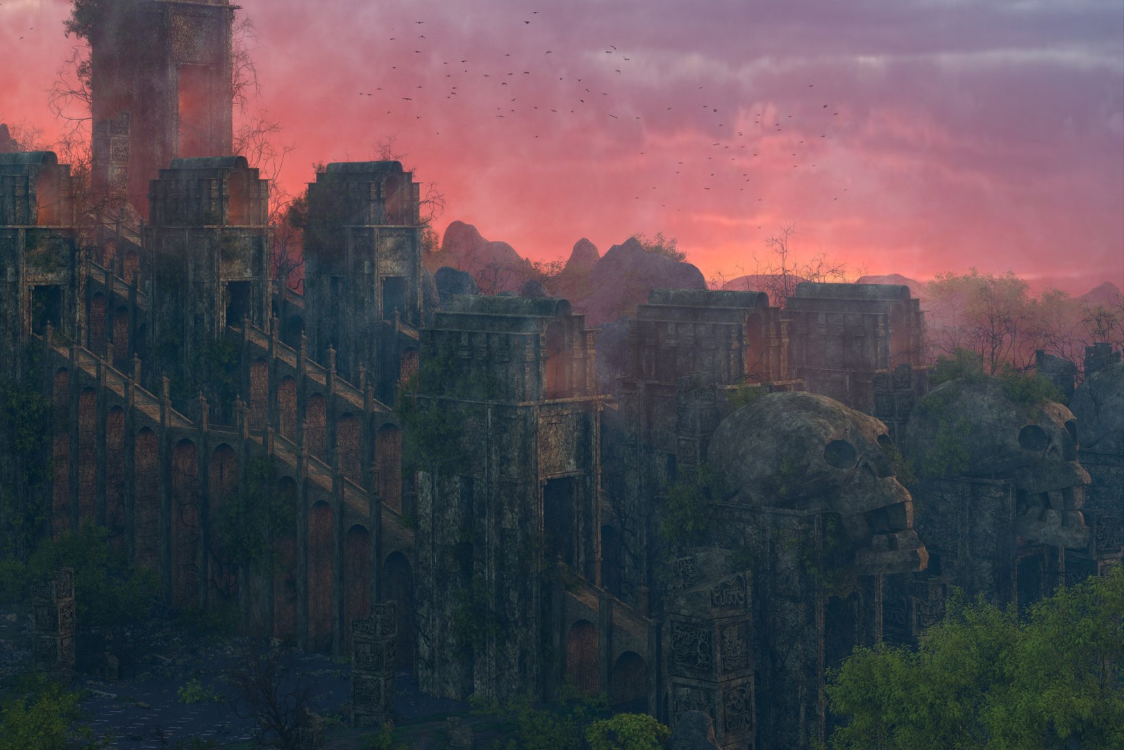 3D Model Fantasy Death Temple Environment - TurboSquid 2171995