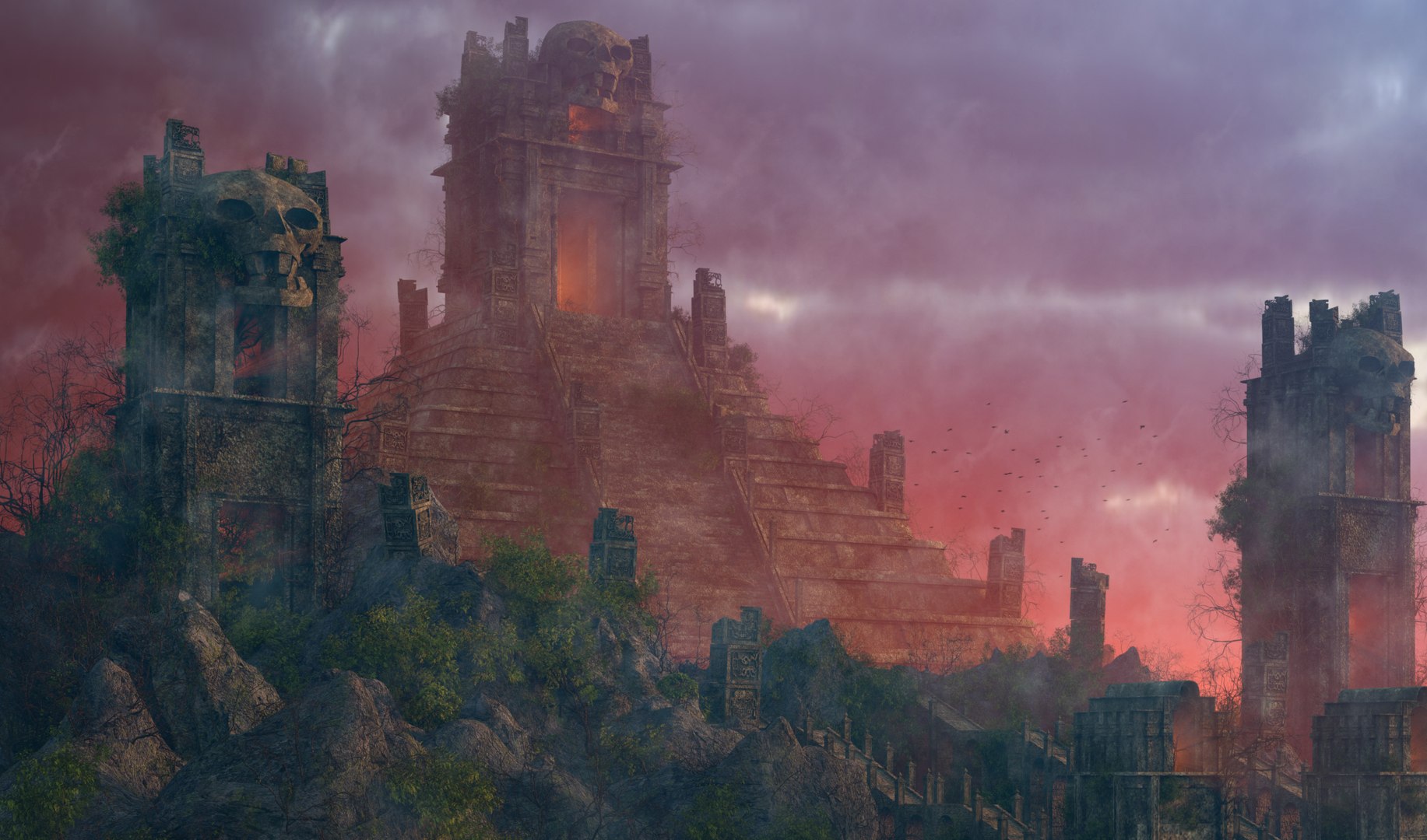 3D Model Fantasy Death Temple Environment - TurboSquid 2171995