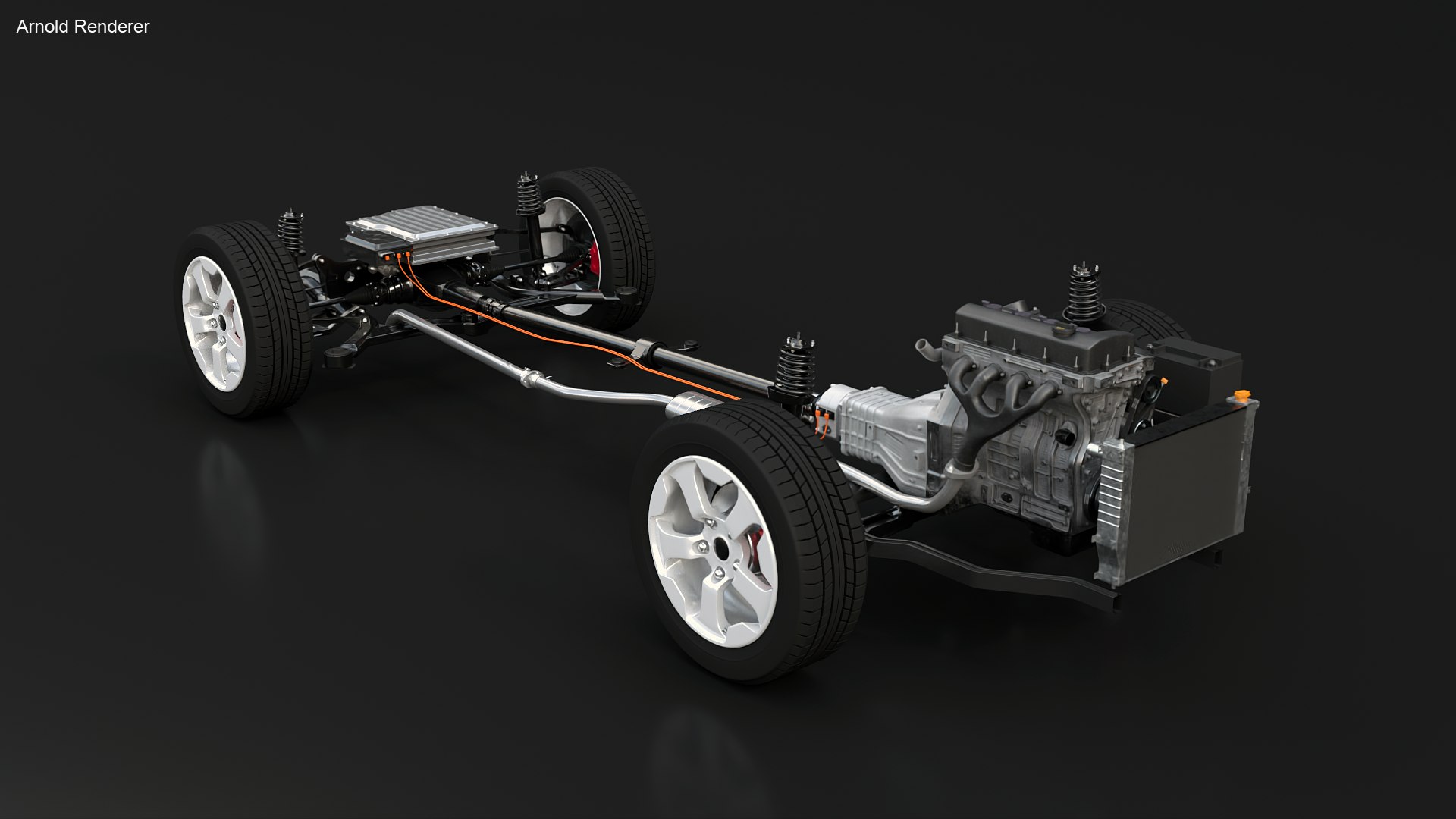 3D Model MHEV Mild-Hybrid Rear Wheel Drive Chassis - TurboSquid 2024234
