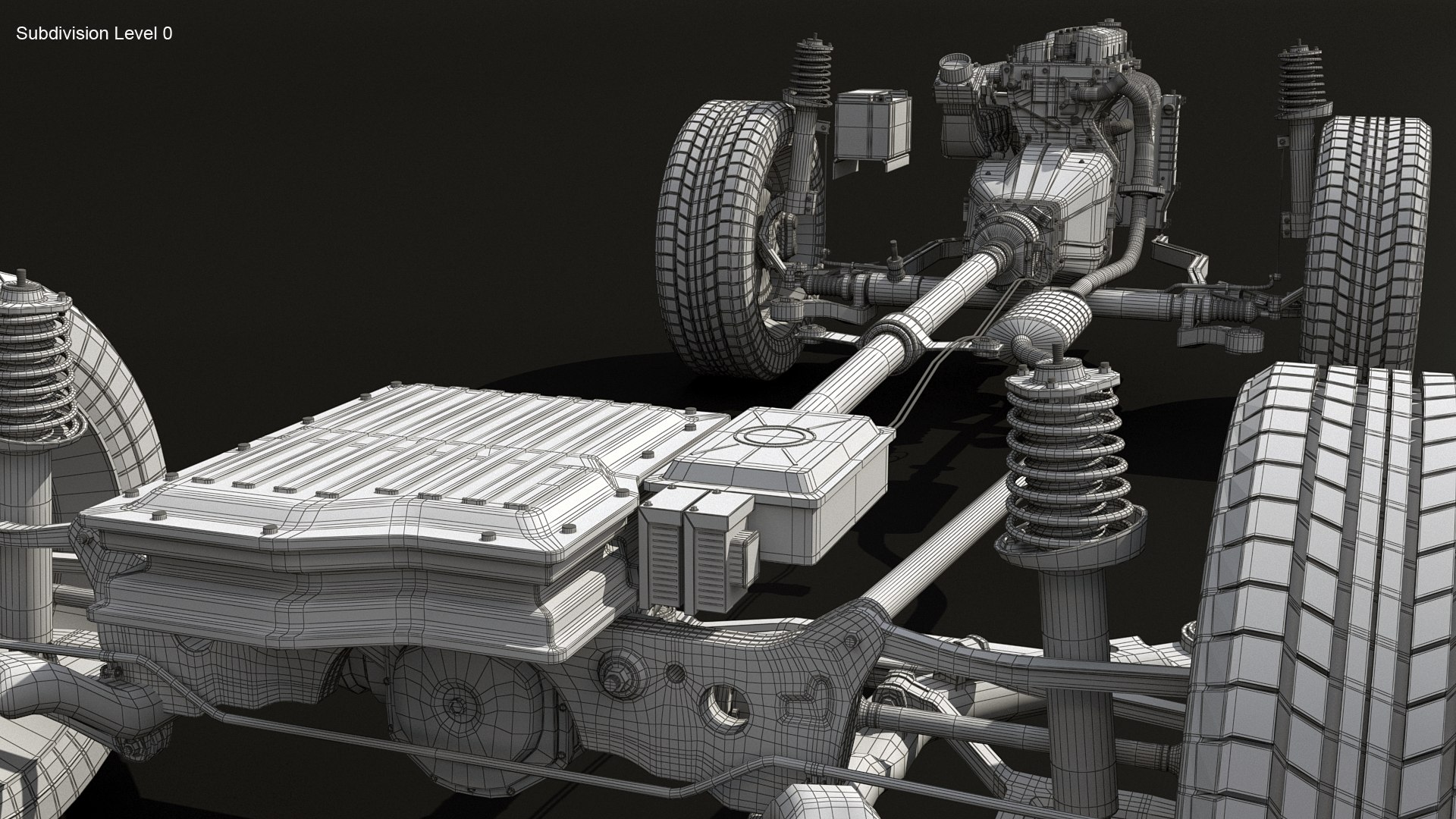 3D Model MHEV Mild-Hybrid Rear Wheel Drive Chassis - TurboSquid 2024234