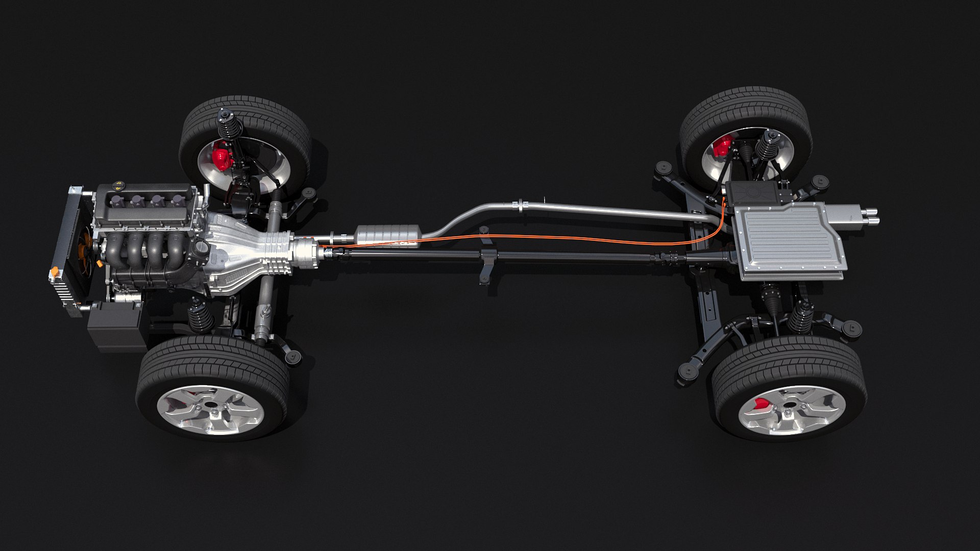 3D Model MHEV Mild-Hybrid Rear Wheel Drive Chassis - TurboSquid 2024234