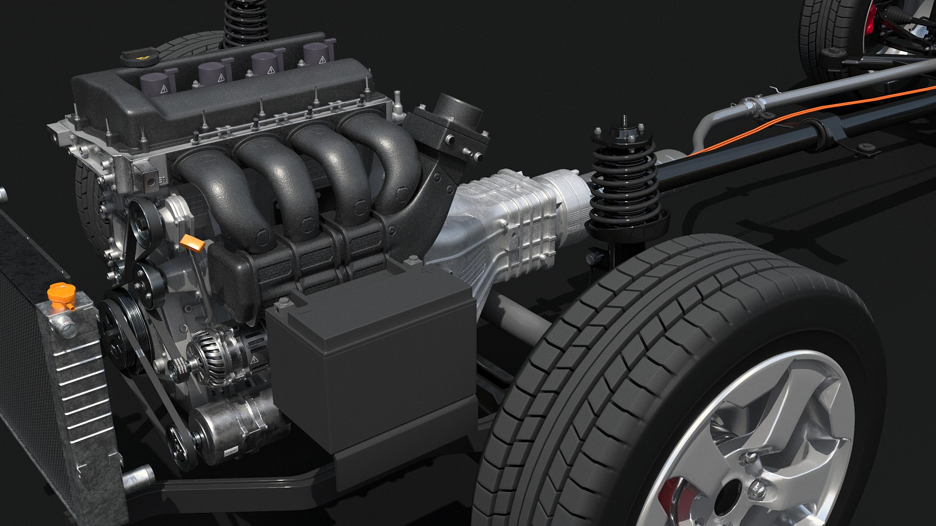 3D Model MHEV Mild-Hybrid Rear Wheel Drive Chassis - TurboSquid 2024234