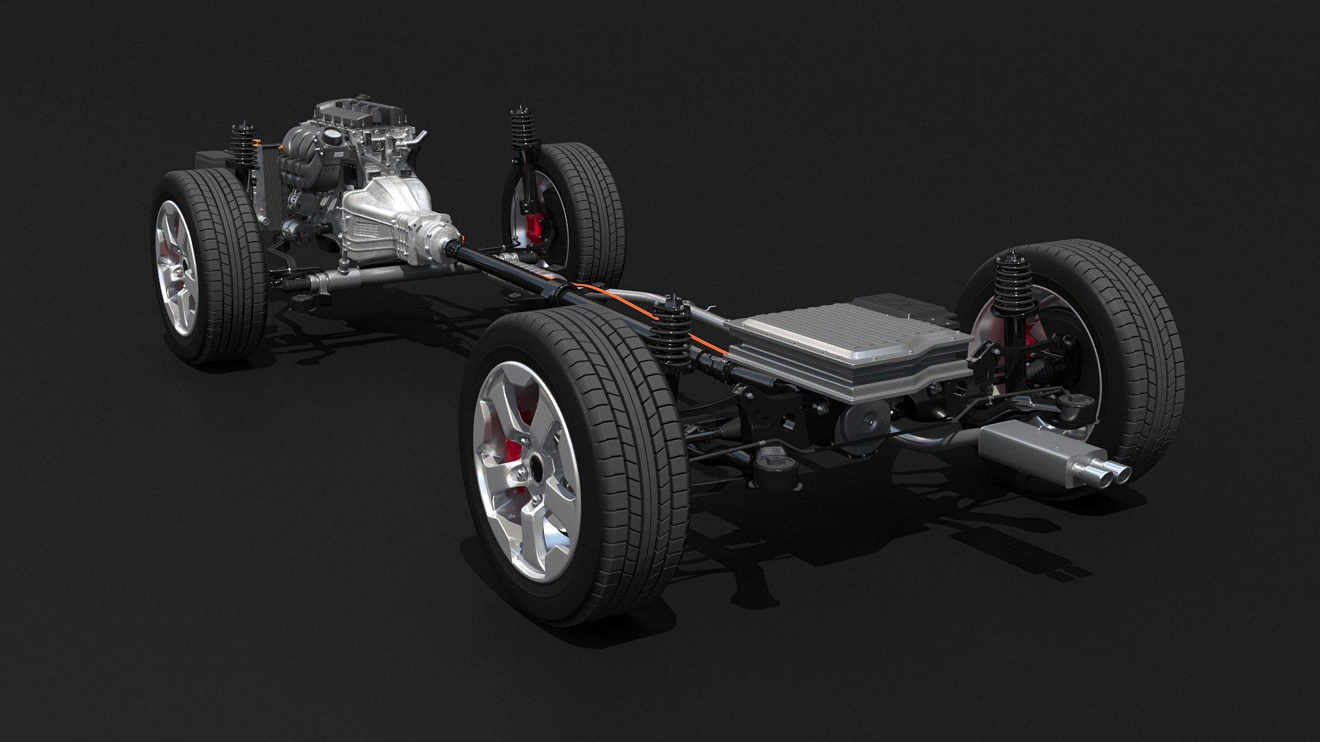 3D Model MHEV Mild-Hybrid Rear Wheel Drive Chassis - TurboSquid 2024234