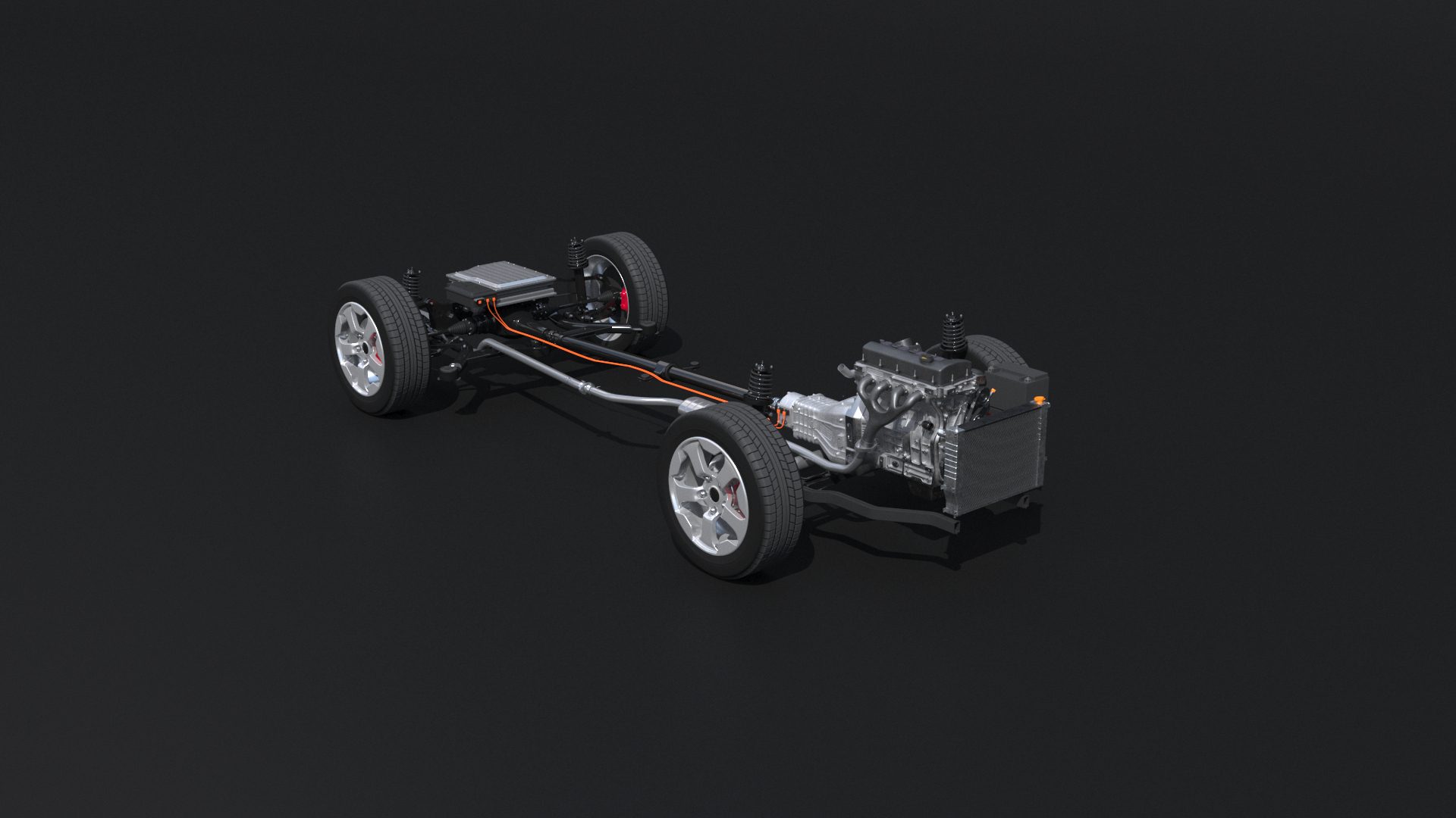 3D Model MHEV Mild-Hybrid Rear Wheel Drive Chassis - TurboSquid 2024234