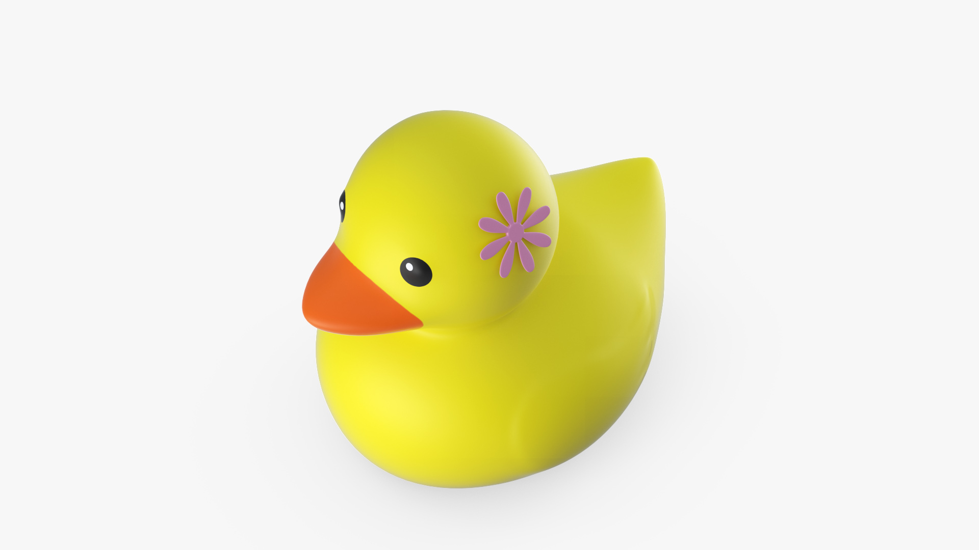 Rubber Duck With Pink Flower Accessory 3D Model - TurboSquid 2341155